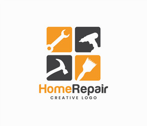 House repair logo or home service Royalty Free Vector Image