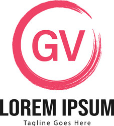 Initial gv logo template with modern frame Vector Image