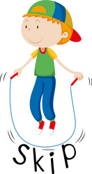 Kids skipping rope in team Royalty Free Vector Image