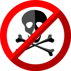 Skull and crossbones symbol on triangle sign Vector Image