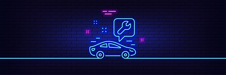 Spanner tool line icon car repair service sign Vector Image