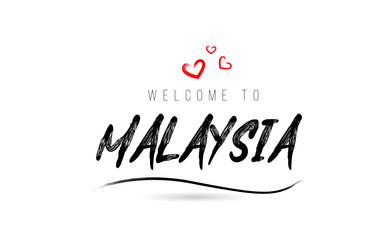 Welcome to country text typography with red love Vector Image