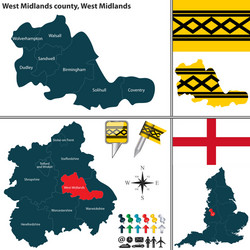 Modern map - west midlands metropolitan county Vector Image