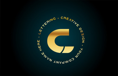 Yellow gold alphabet letter c logo company icon Vector Image