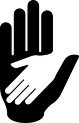 Hand silhouette Royalty Free Vector Image - VectorStock