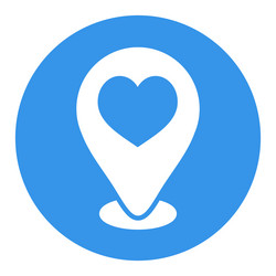 Map pointer with heart icon Royalty Free Vector Image