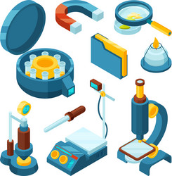 Science laboratory isometric biology Royalty Free Vector