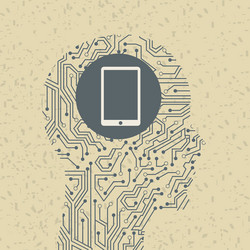 Electrical circuit profile design Royalty Free Vector Image