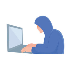 Computer with hacker Royalty Free Vector Image