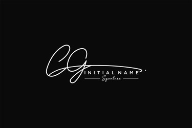 Initial cg signature logo template hand drawn Vector Image