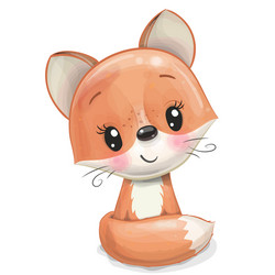 Cartoon fox isolated on a white background Vector Image