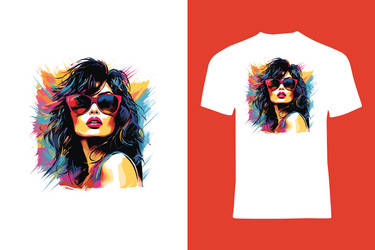 Comic female character abstract cartoon style Vector Image