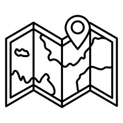 Map location colored stroke icon Royalty Free Vector Image