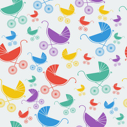 Seamless pattern of baby strollers Royalty Free Vector Image