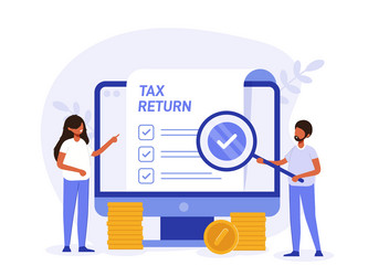 Tax return concept successful Royalty Free Vector Image