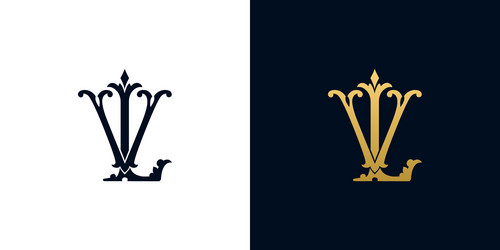 Initial letters lv logo design bundle Royalty Free Vector