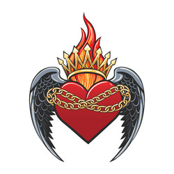 Sacred heart engraving Royalty Free Vector Image