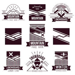 Baseball rugby snowboard skateboard sport emblems Vector Image