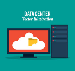 Colored data center graphic design Royalty Free Vector Image