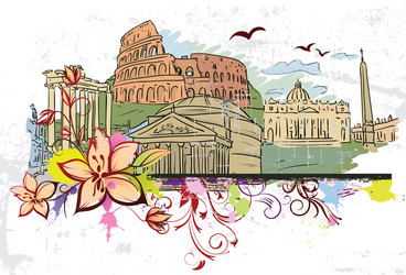 Rome doodles Royalty Free Vector Image - VectorStock