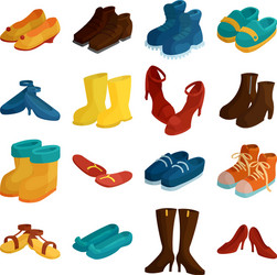 Cartoon shoes set Royalty Free Vector Image - VectorStock