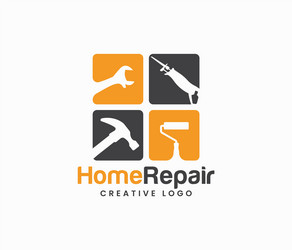 House repair logo or home service Royalty Free Vector Image