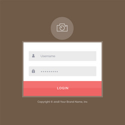 Glossy stylish login form design with username Vector Image