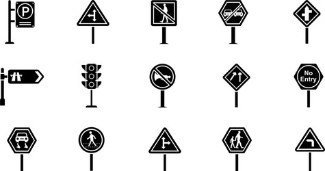 Usa traffic road signa four-way intersection Vector Image