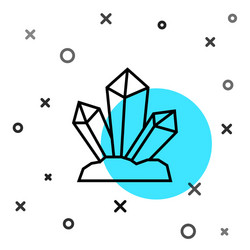 Black line magic stone icon isolated on white Vector Image