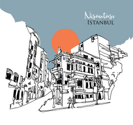 Drawing sketch topkapi palace istanbul Royalty Free Vector