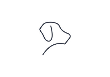 Linear dog silhouette dog logo icon Royalty Free Vector