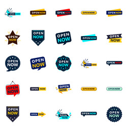 25 open now banner templates for various Vector Image