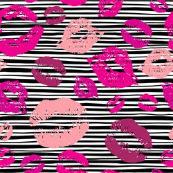 Print kisses lips background Royalty Free Vector Image