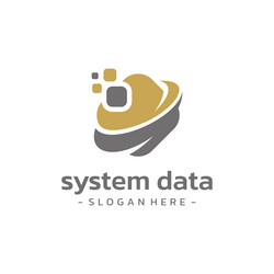 Cloud arrow system data logo template design Vector Image