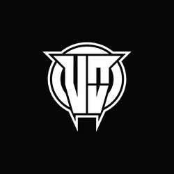 Vo logo monogram isolated with shield and crown Vector Image