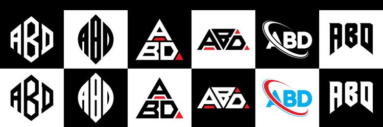 Abd letter logo design with polygon shape Vector Image