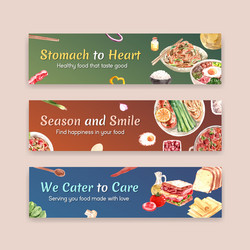 Cooking banner template design for brochureweb Vector Image