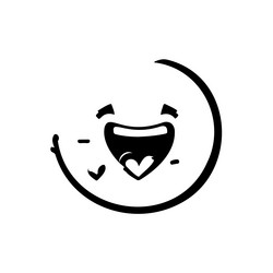 Embarrassing icon hand draw black colour emoji Vector Image