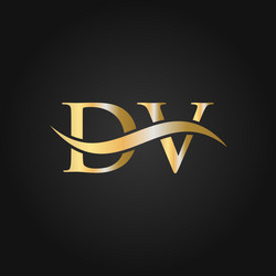 Initial monogram letter dv logo design dv Vector Image