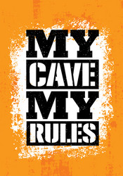 Man cave rules creative poster design concept Vector Image