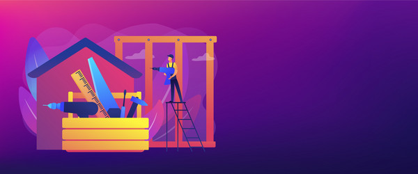 Carpenter services concept Royalty Free Vector Image