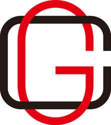 Letter cg overlap line 3d logo Royalty Free Vector Image