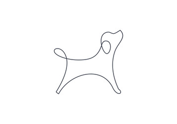 Linear dog silhouette dog logo icon Royalty Free Vector