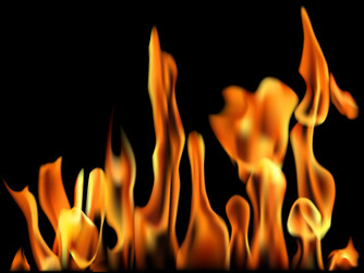 Realistic flame fire transparent icon set Vector Image