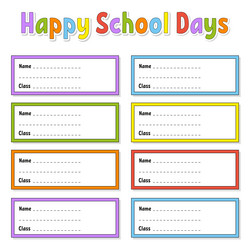 Set stickers for design empty template name tags Vector Image