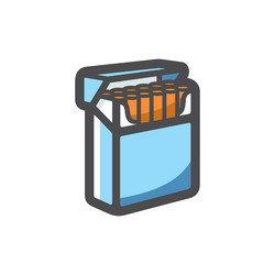 Cigarettes pack carton box flat cartoon Royalty Free Vector