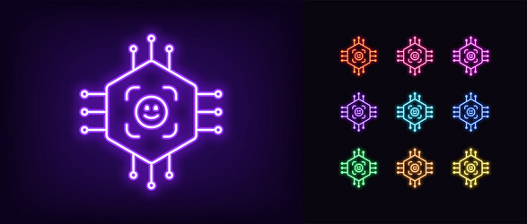 Outline id circuit icon with editable stroke Vector Image