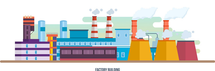 Factory plant building Royalty Free Vector Image