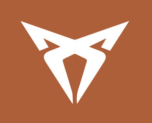 Cupra logo brand car symbol with name white design