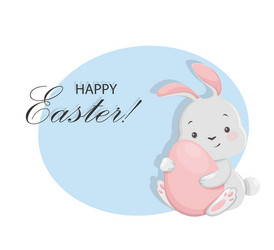 Cute rabbit cartoon character funny bunny Vector Image